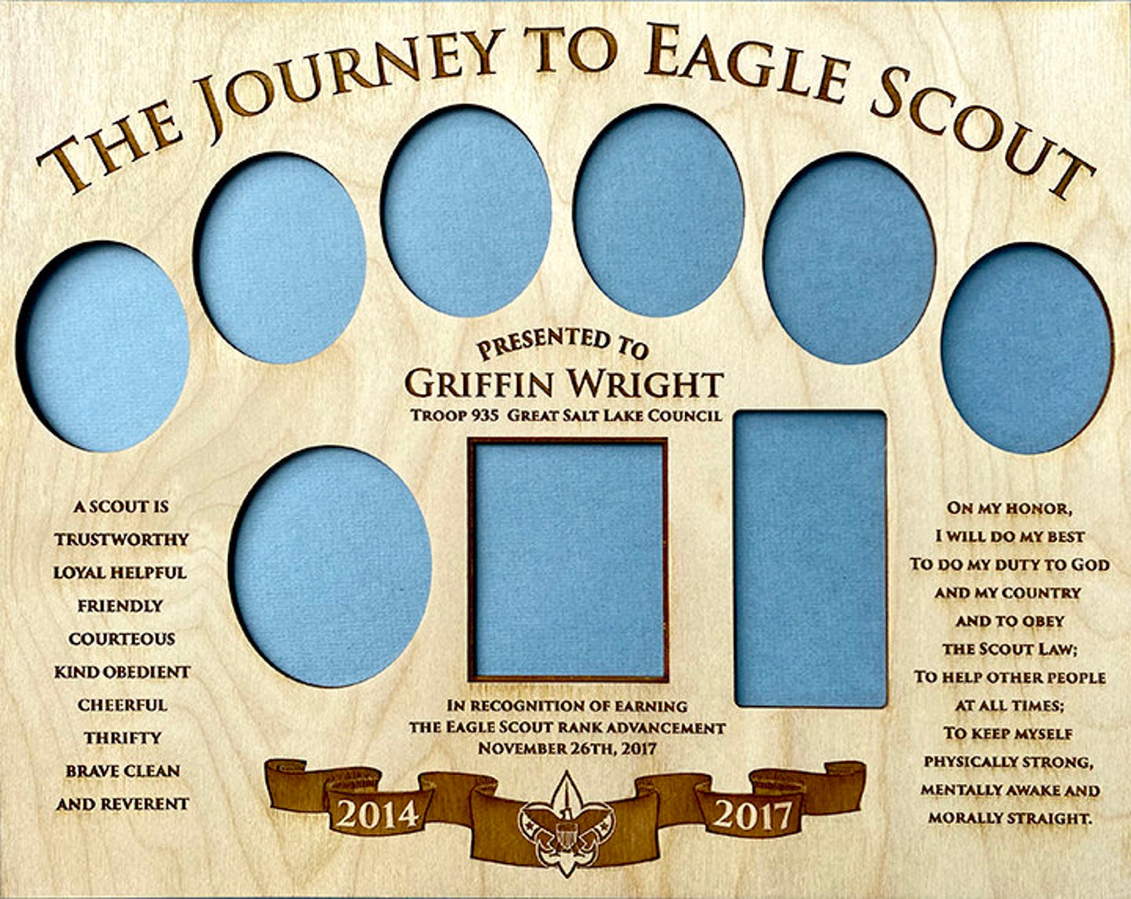 Honor the Achievement - Journey to Eagle Plaque, 11x14 Wood Plaque ...