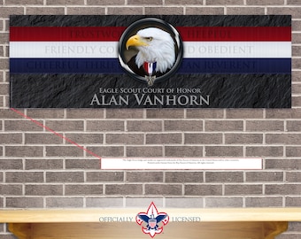 Eagle Scout Banner, Eagle Scout Court of Honor Banner, BSA, Custom ...