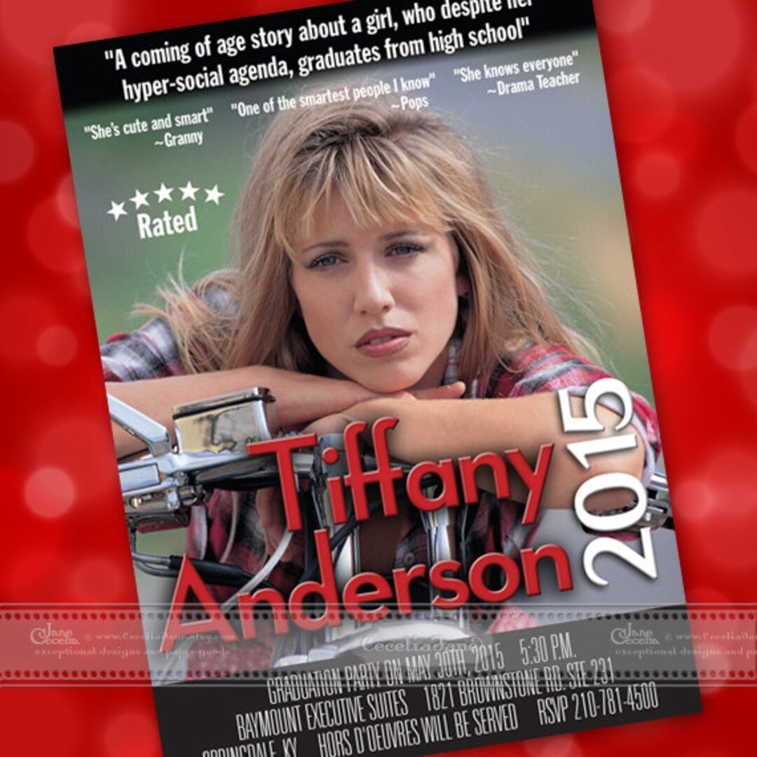 Graduation Announcement, Graduation Invitation, Movie Poster Graduation ...