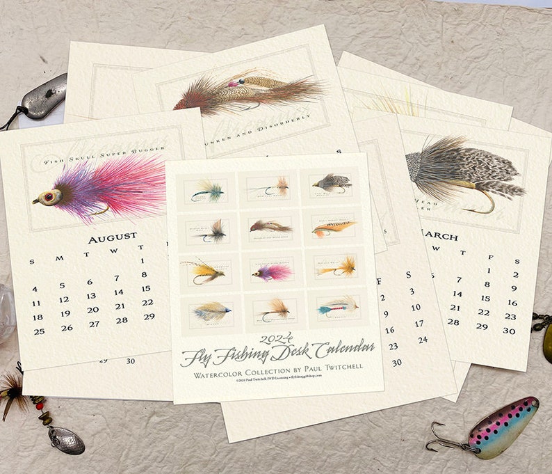 2026 Desk Calendar, Fly Fishing Desk Calendar, Dry Fly Calendar, Nymph ...