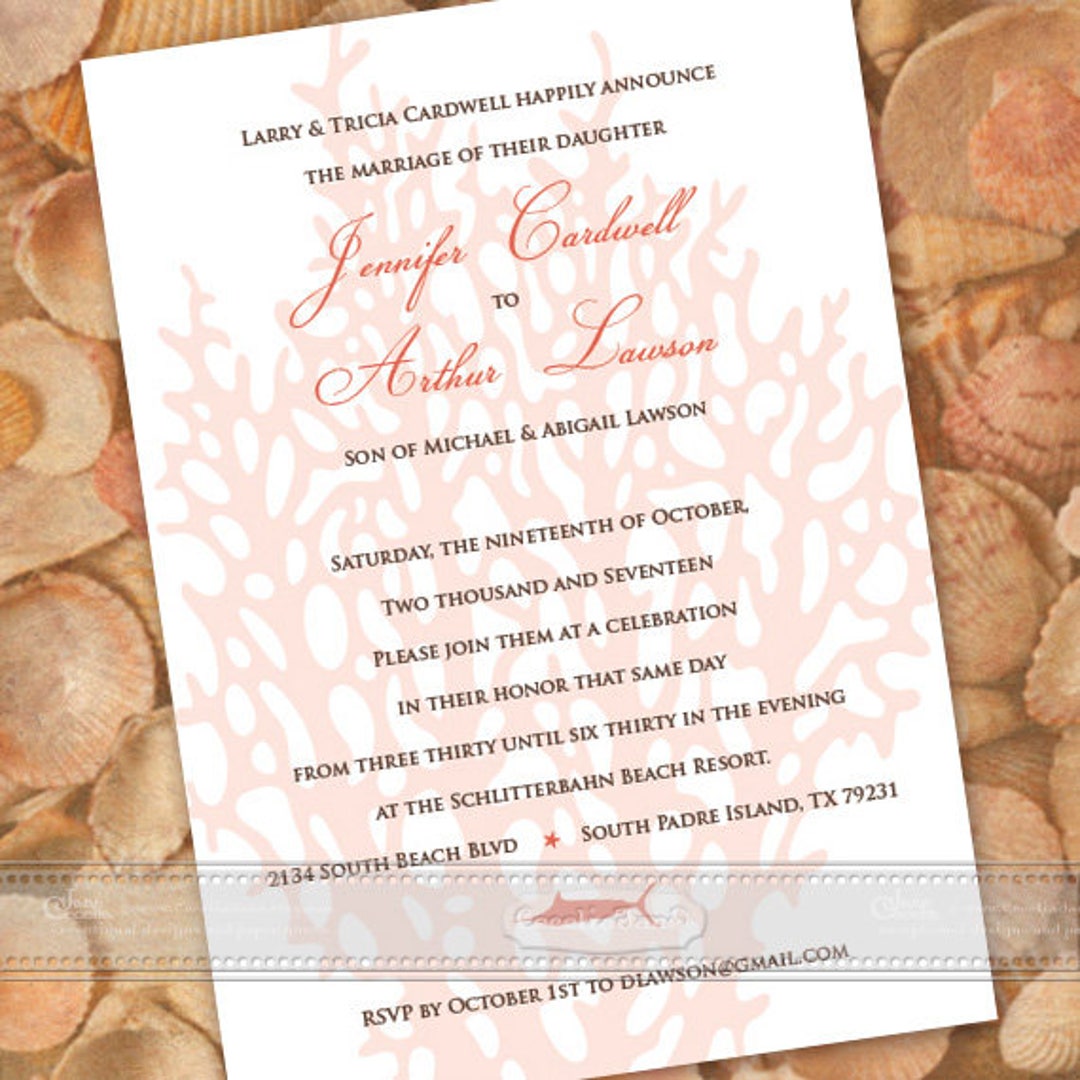 Wedding Invitations, Coastal Wedding Invitations, Beach Wedding ...