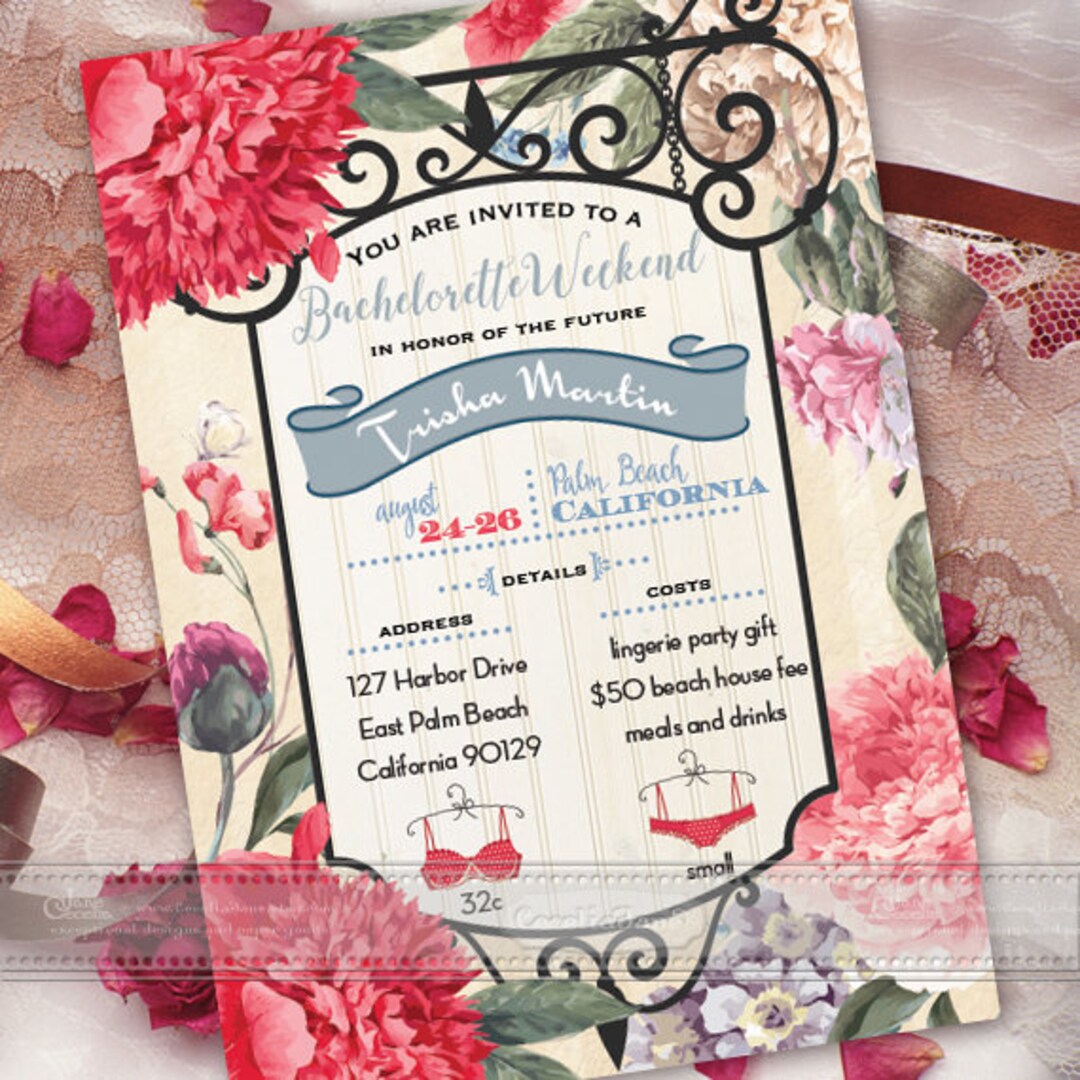 Bachelorette Party Invitation, Bachelorette Weekend Invitation, Bridal ...