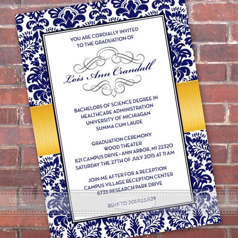 Graduation Invitations, Blue Graduation Invitations, Graduation ...