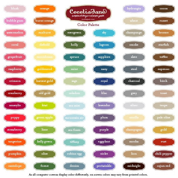 Wedding anniversary anniversary color chart | Honestweddingadvice.com