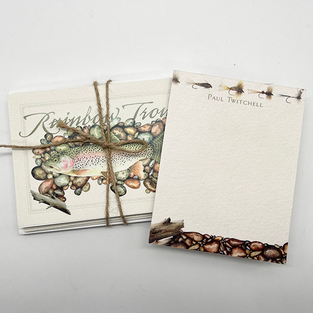 Fly Fishing Notepad and Notecards, Personalized Notepad, Fly Fishing ...