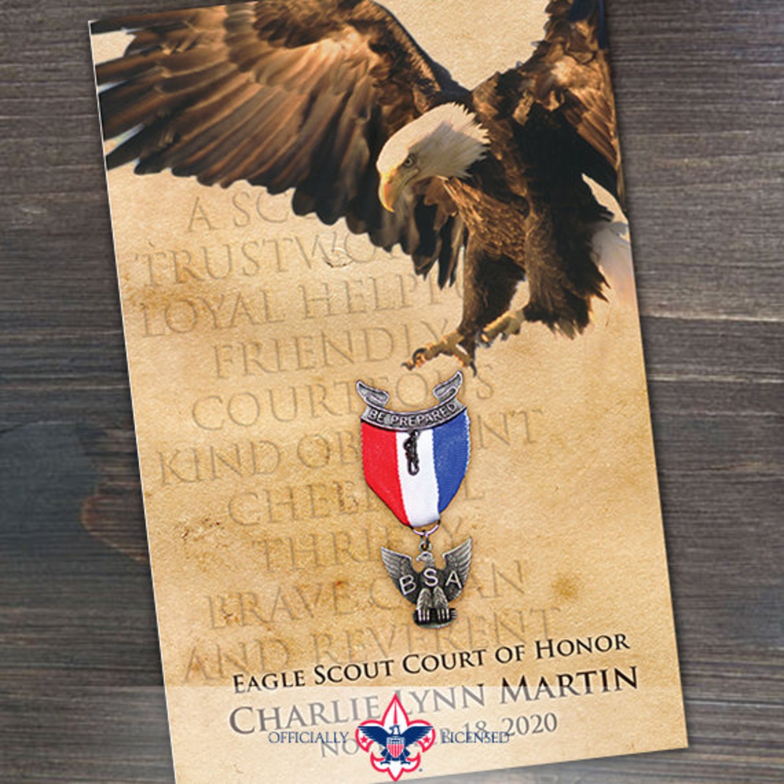 Program Cover Eagle Scout Court of Honor Program Cover Boy - Etsy