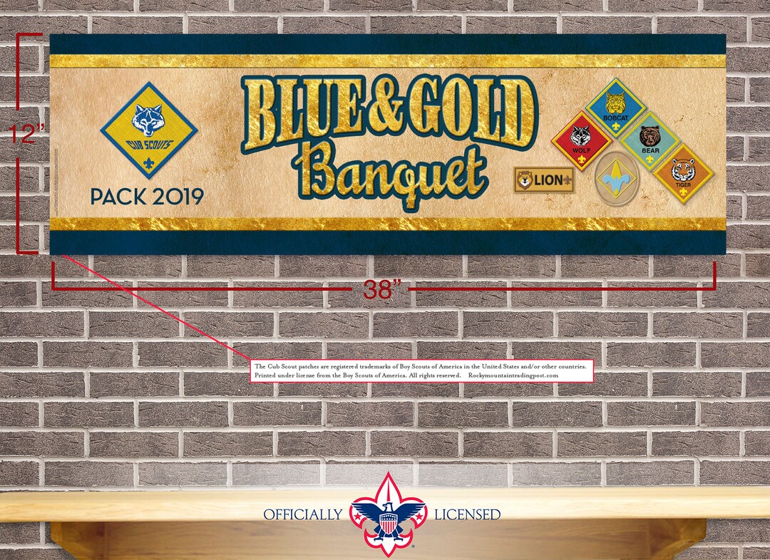 Blue and Gold Banner, Custom Banner, 12"x38" Banner, BSA2218A - Etsy