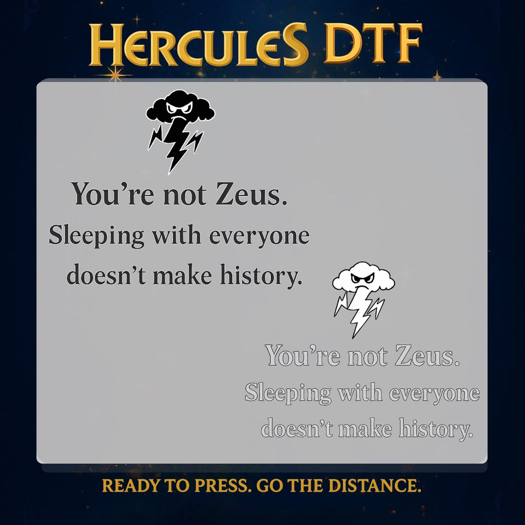 Funny Zeus Quote DTF Transfer,mythology Humor Text Design,sarcastic ...