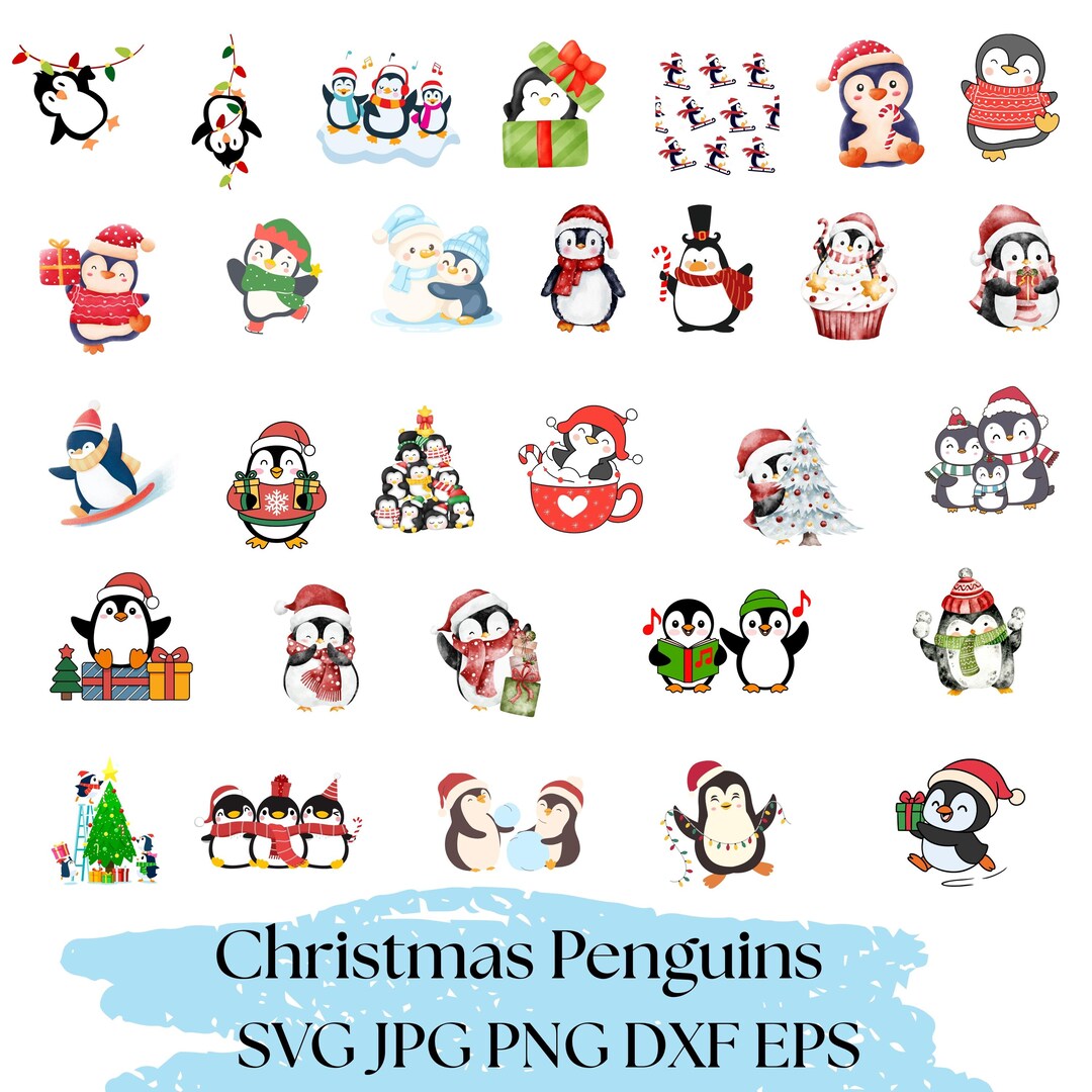 Penguin Christmas SVG | Christmas SVG | Cute Christmas Clipart ...