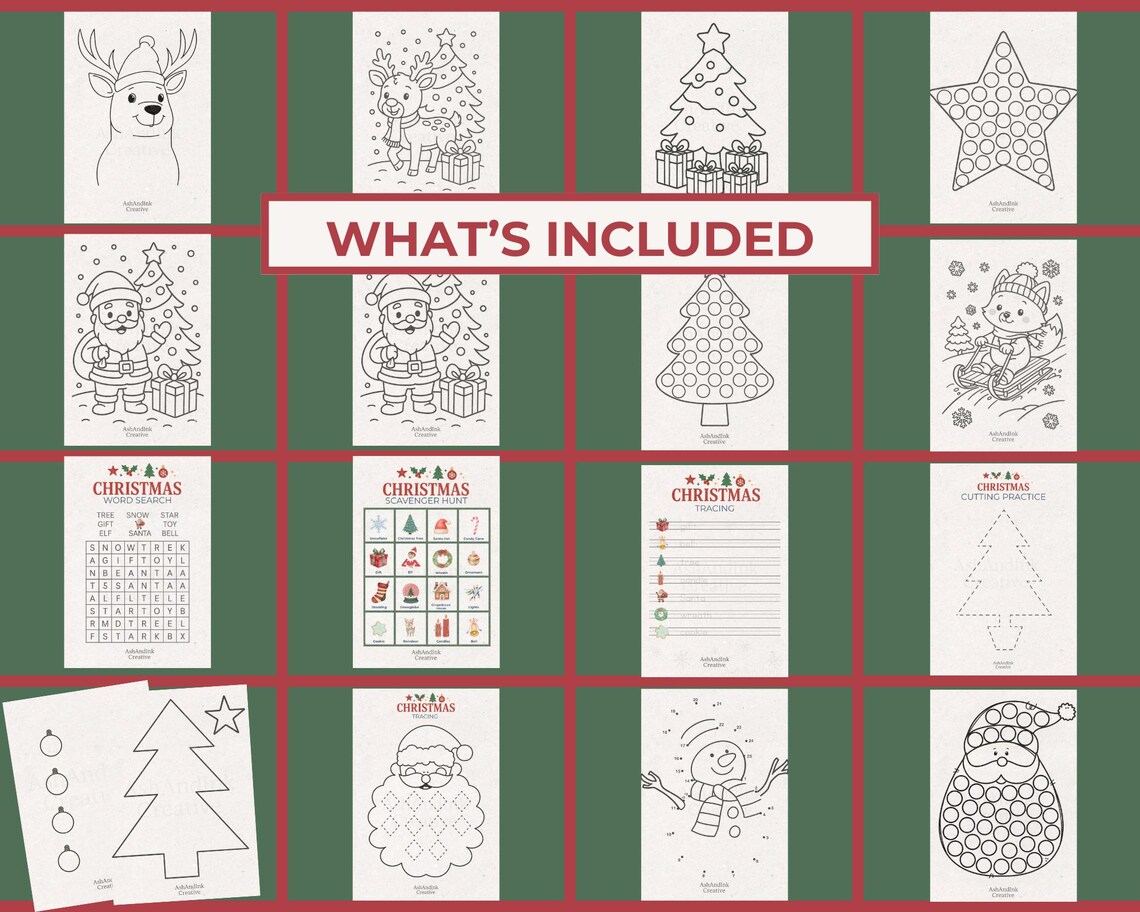 Christmas Activity Bundle for Kids | 17 Printable Preschool and ...
