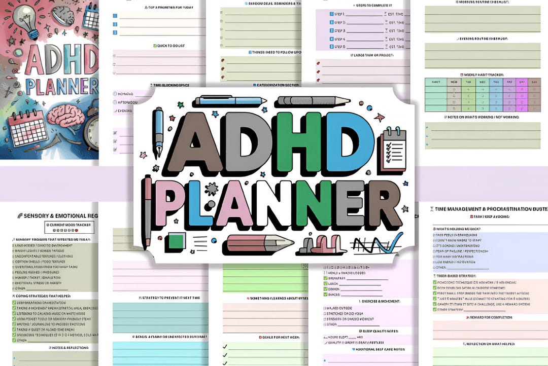 ADHD Planner Canva Template | Editable Neurodivergent Planner for Focus ...