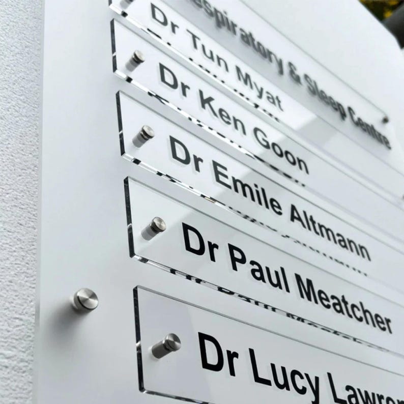 Modern Transparent Acrylic Office Directory Sign – Custom Wall Sign for ...