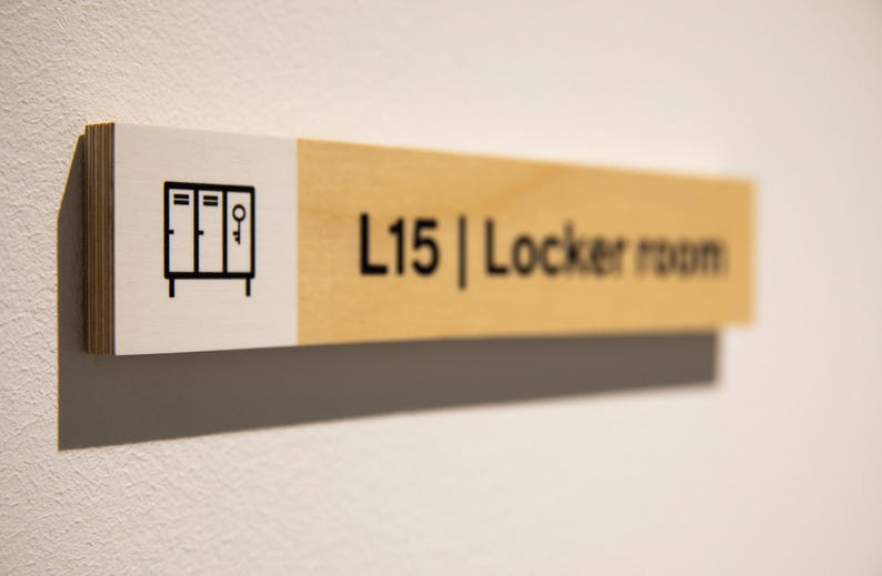Custom Wooden Office Direction Sign, Acrylic Business Wayfinding - Etsy