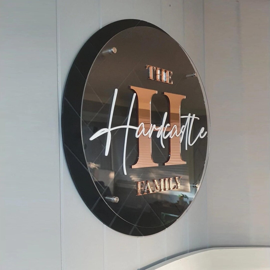 Personalized Acrylic Family Name Sign, Modern Home Decor - Etsy