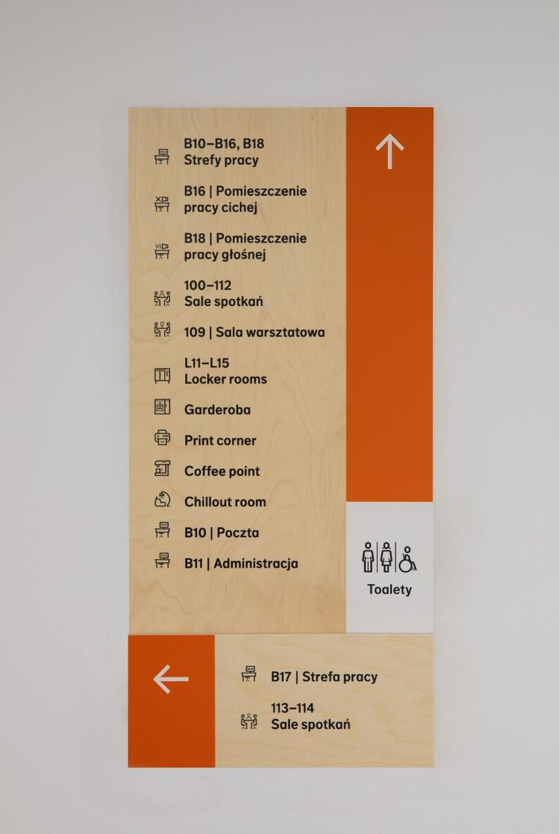Custom Wooden Office Direction Sign, Acrylic Business Wayfinding - Etsy