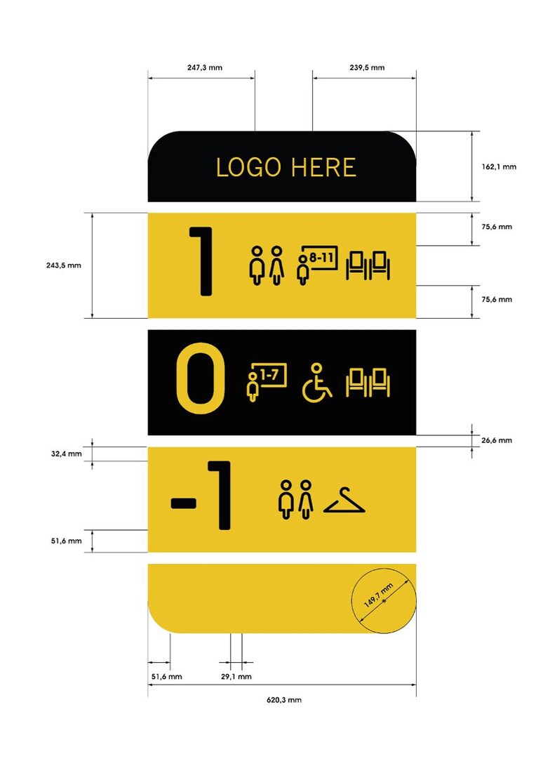 Modern Acrylic Floor Direction Sign – Custom Wayfinding Design - Etsy