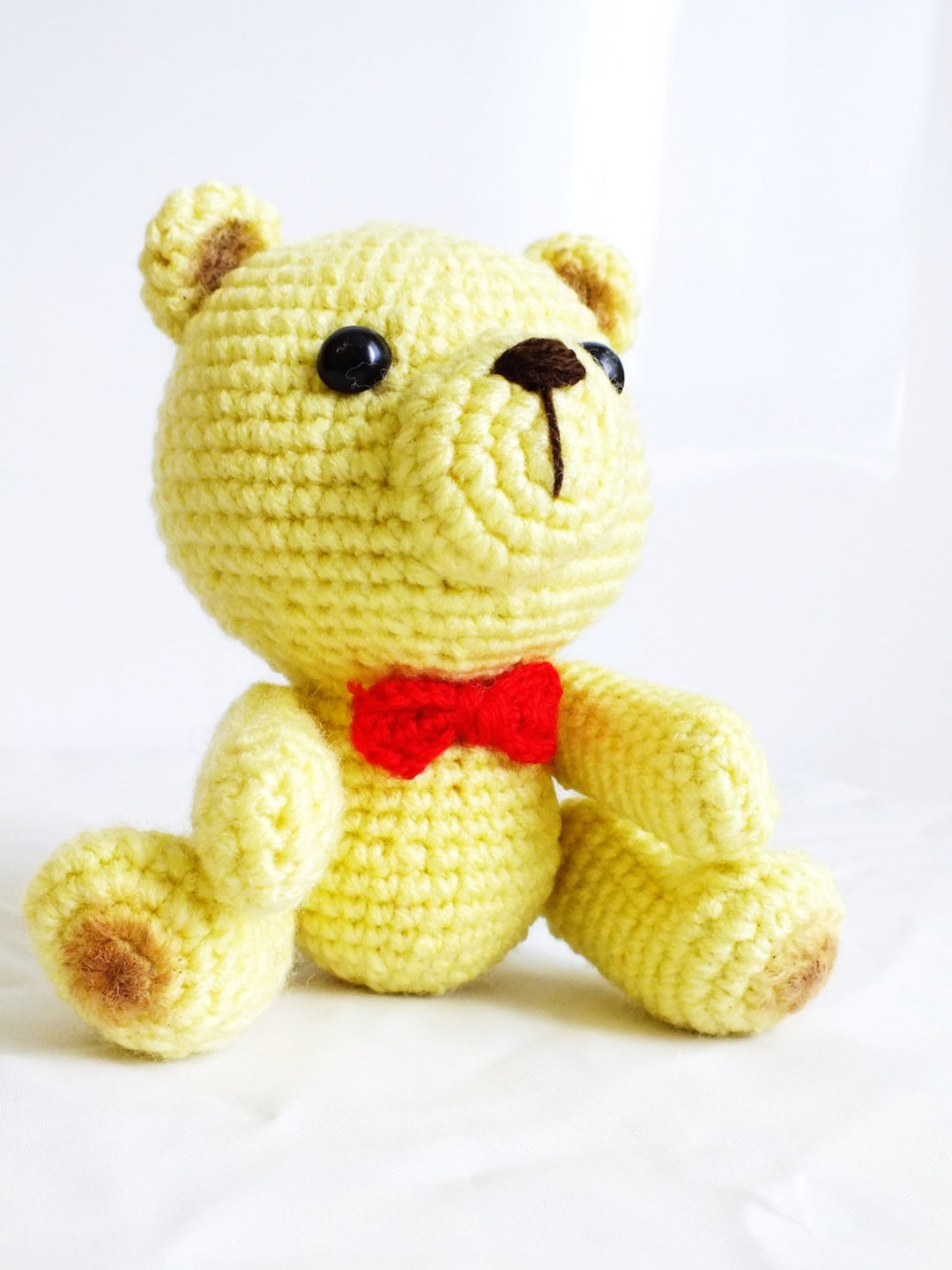 PATTERN : Vanilla Teddy With Red Bow Tie - Etsy