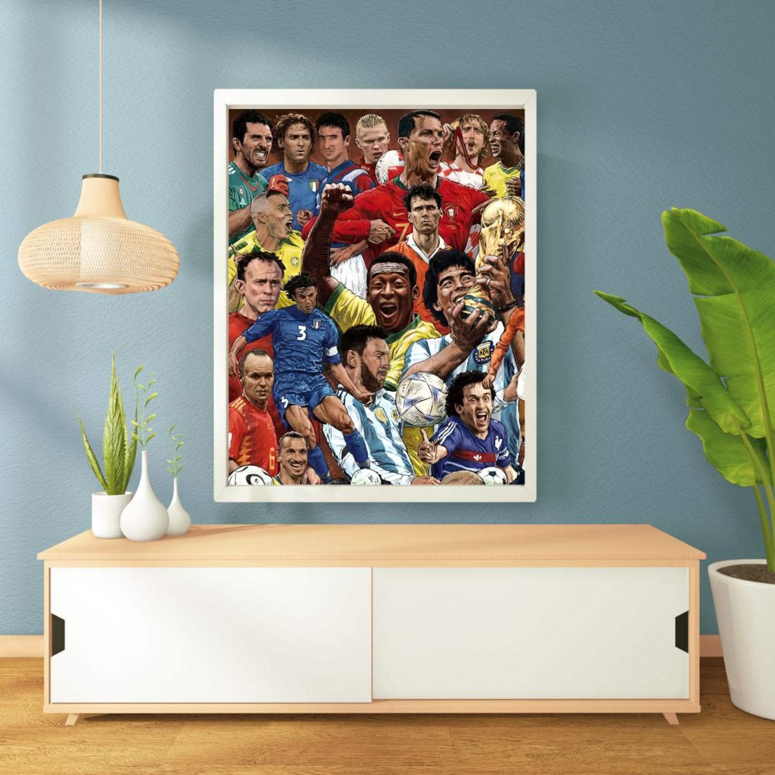 Football Legends Collage Print | World Cup Heroes Artwork (digital ...