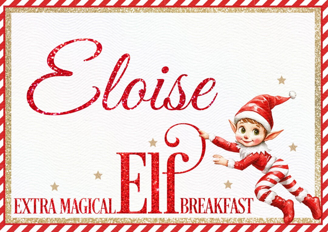 Personalized Christmas Elf Placemat, Laminated A4 - Etsy