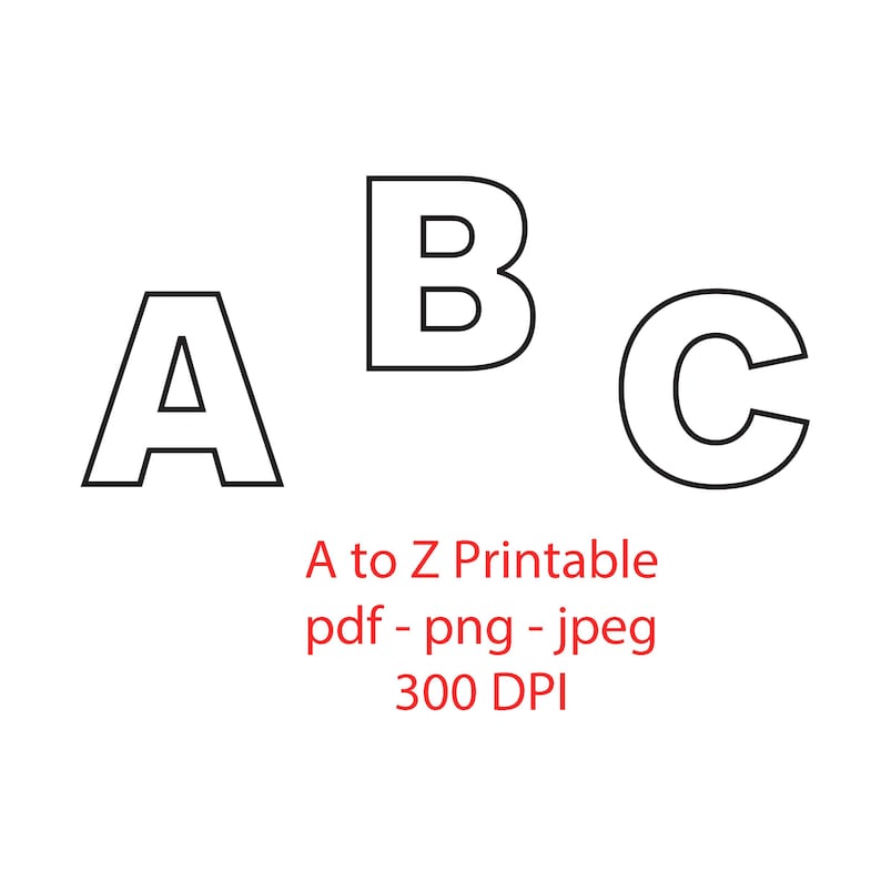 Alphabet Uppercase A to Z - Printable | Outline Letters | Learning ...