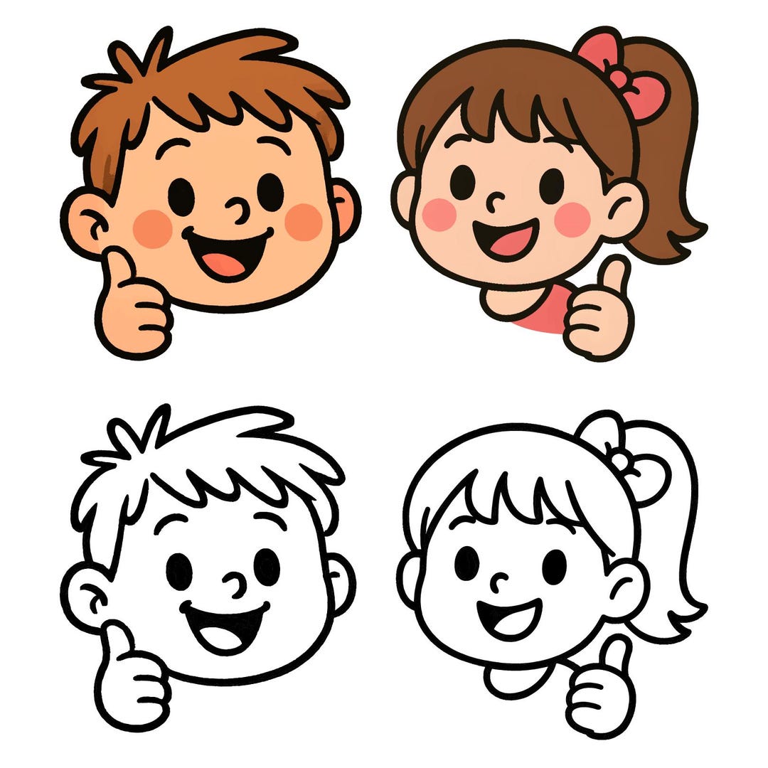 Girl and Boy Brats Clipart Bundle – Trendy Graphics (PDF JPEG PNG) - Etsy