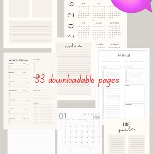 2026 Calendar, Printable, Digital Download, Minimalist Planner, to Do ...