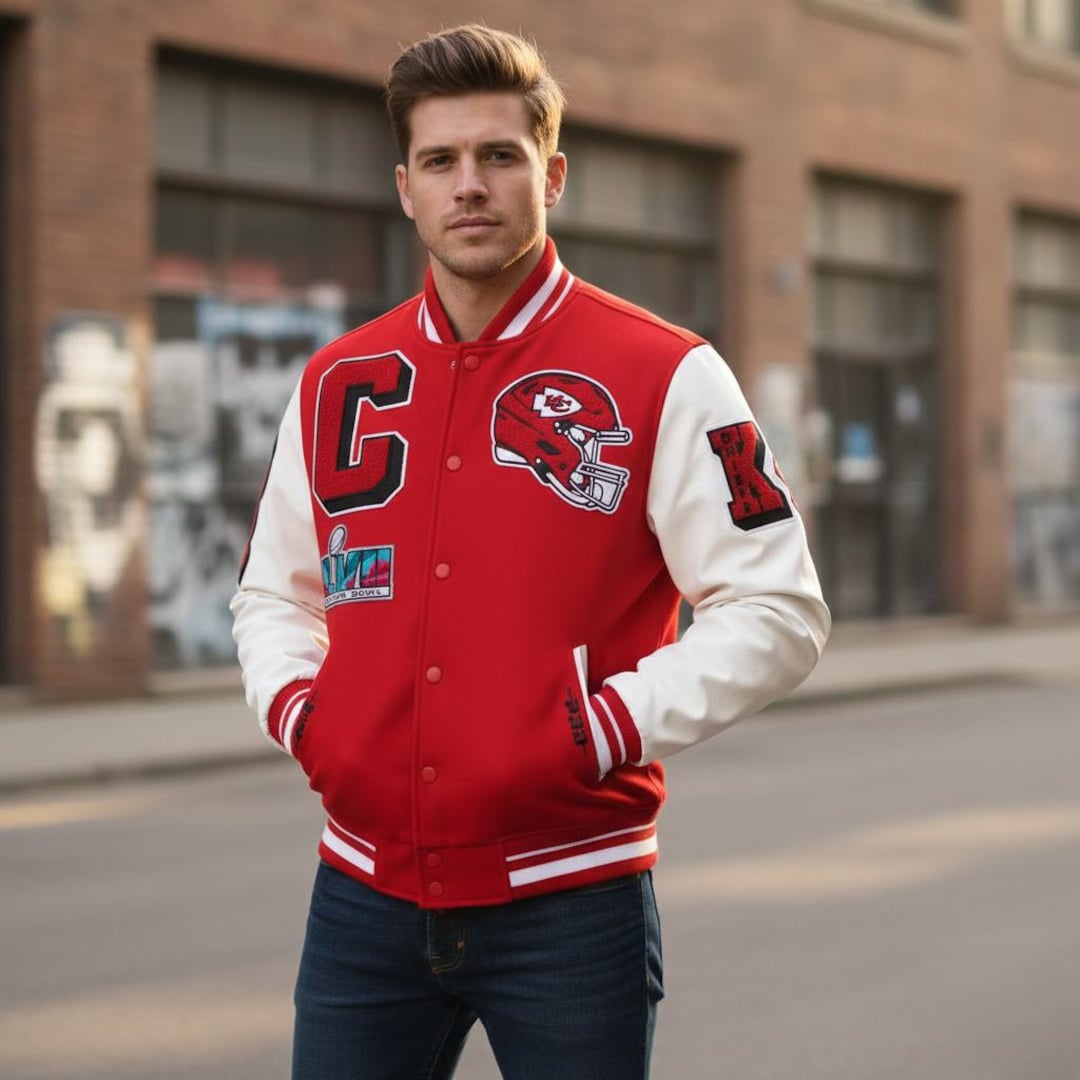 Kansas City Chiefs Super Bowl Varsity Jacket | Wool & Leather Letterman ...