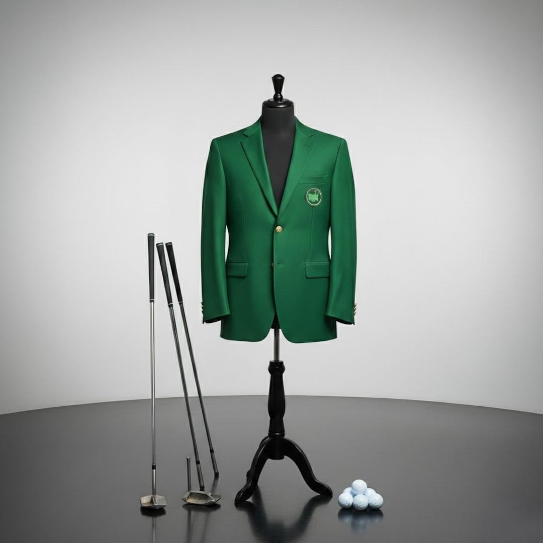 Classic Green Men's Golf Blazer With Gold Buttons | Elegant Formal ...