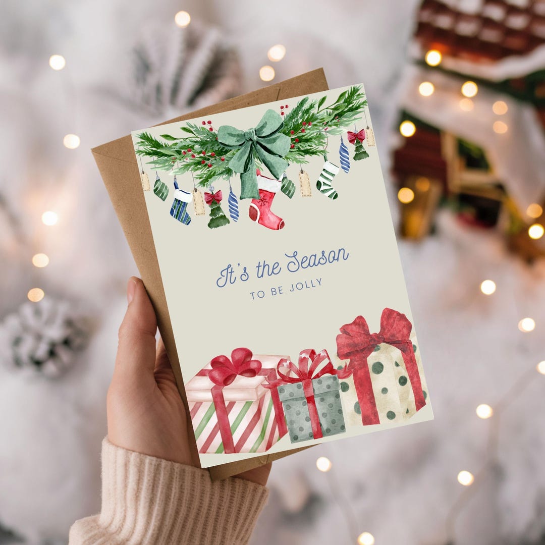 Printable Christmas Card – It’s the Season to Be Jolly – Festive ...