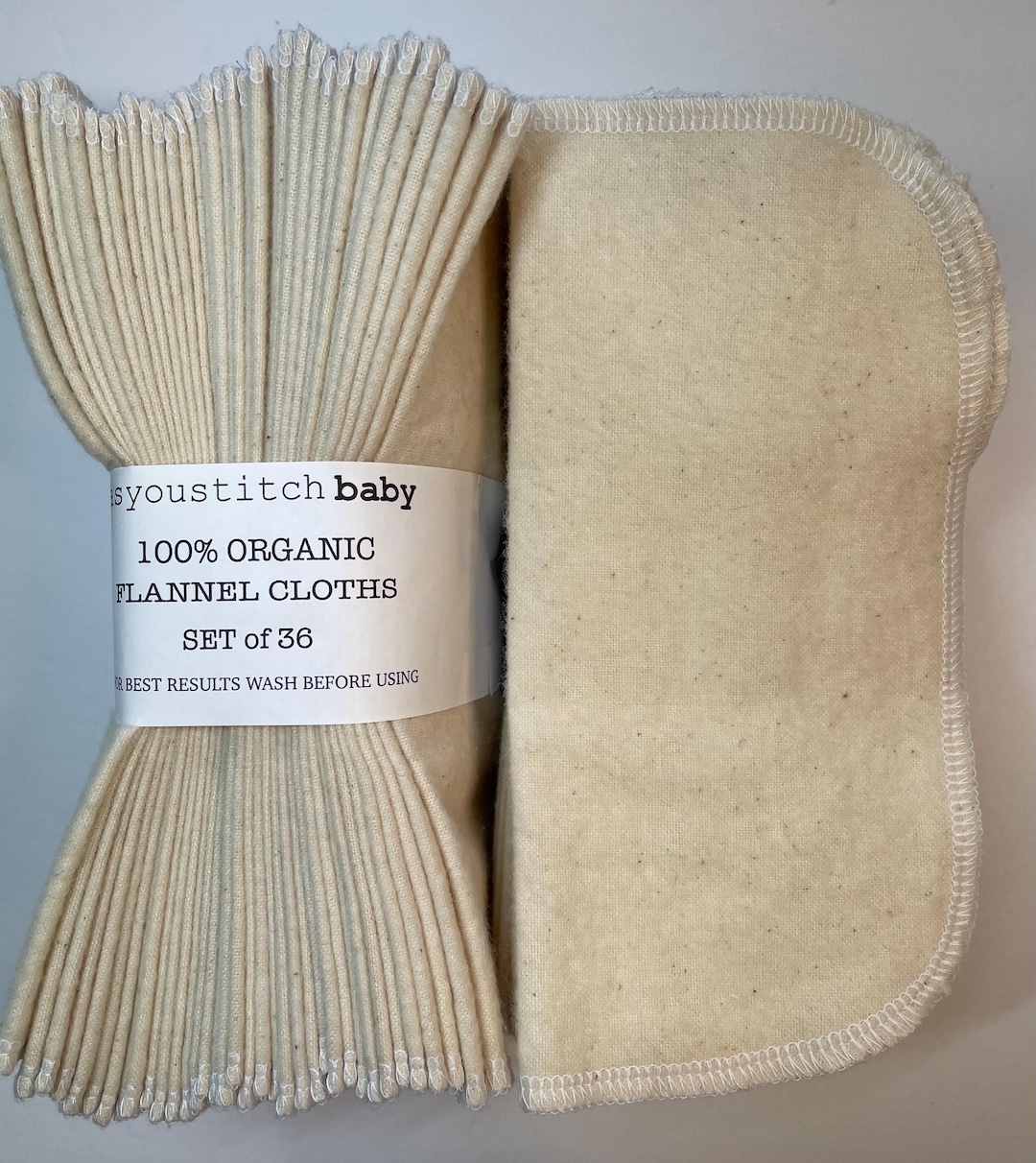 Handmade.gots Certified. Organic Cloth Baby Wipes . 8x8 Cotton Flannel ...