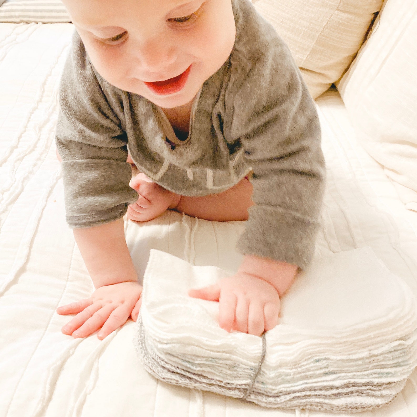 Handmade. Cloth Baby Wipes . 8x8 Cotton Flannel. Eco Friendly Reusable ...