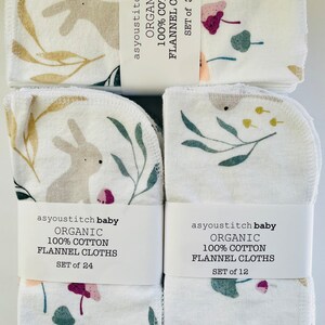 Handmade. Organic Cloth Baby Wipes . 8x8 Cotton Flannel. Eco Friendly ...