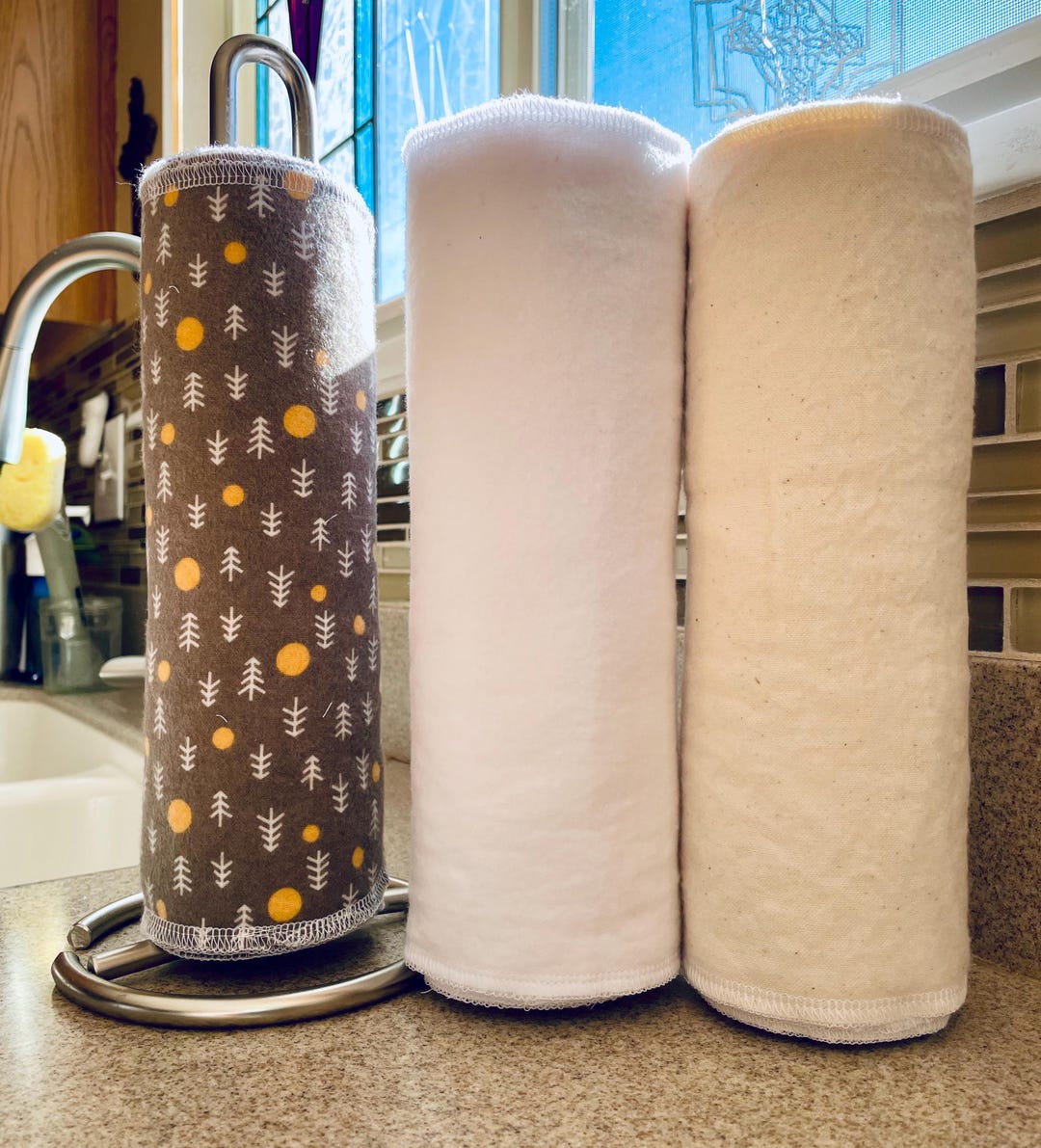 Organic 100 % GOTS Certified Flannel Towels. Reusable Paper Towels. All ...