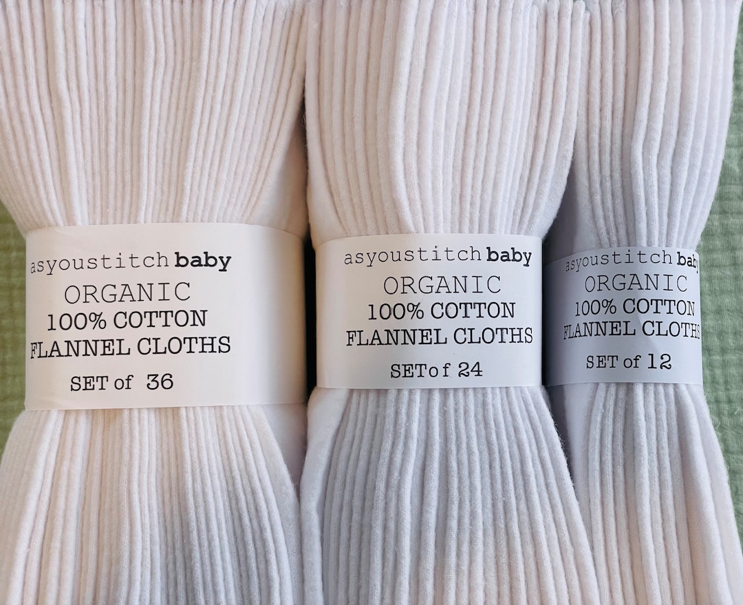 Handmade. Organic Cloth Baby Wipes . 8x8 Organic Cotton Flannel ...