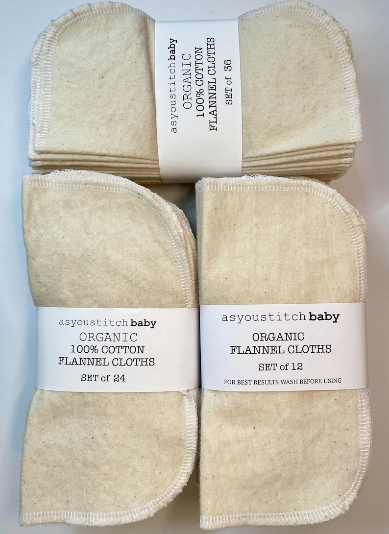 Handmade.gots Certified. Organic Cloth Baby Wipes . 8x8 Cotton Flannel ...