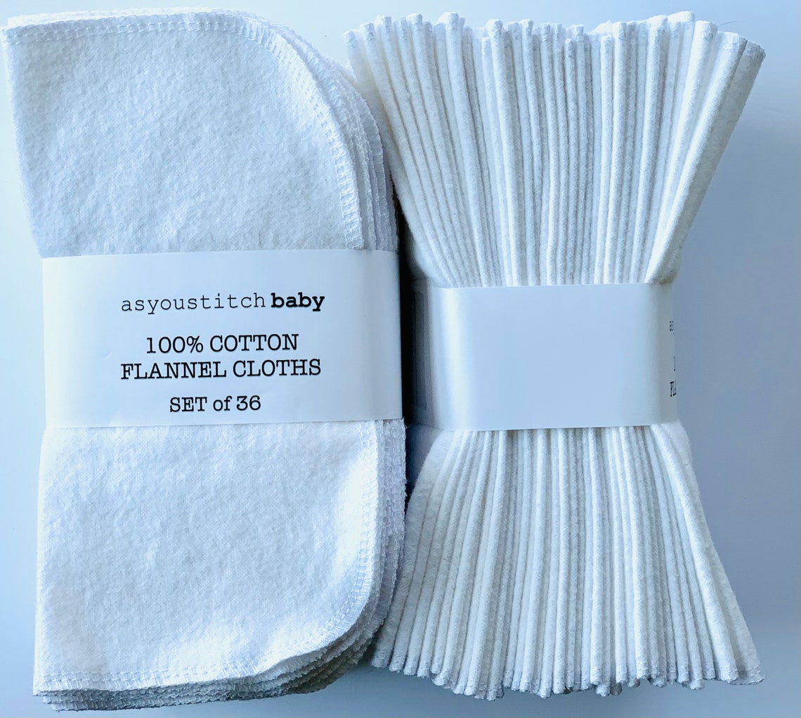 Handmade. Cloth Baby Wipes. 8x8 Cotton Flannel. Eco Friendly Reusable ...