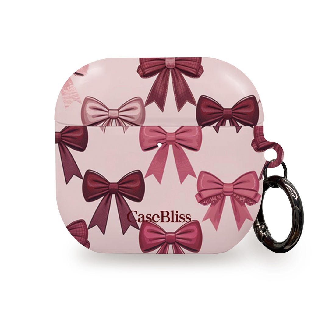 Pink Bow Wireless Earbud Case | Girly Glossy Protective Cover - Etsy