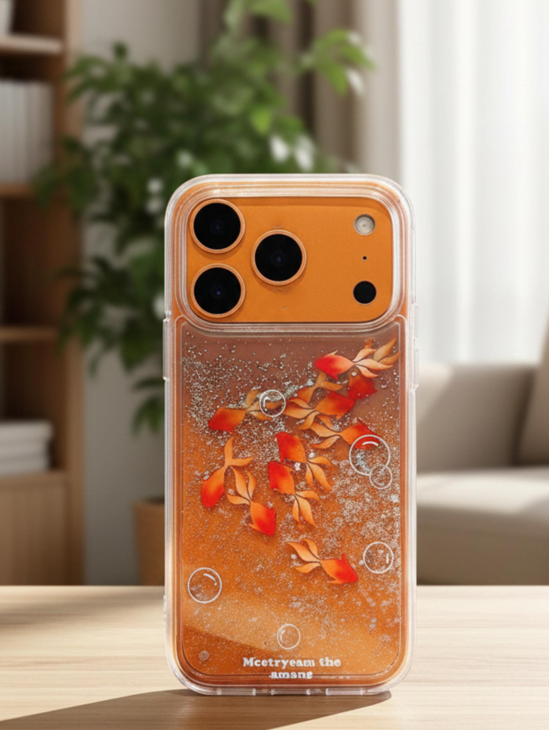 Iphone17 Pro Mx Koi Fish Quicksand Phone Case | Floating Glitter Liquid ...