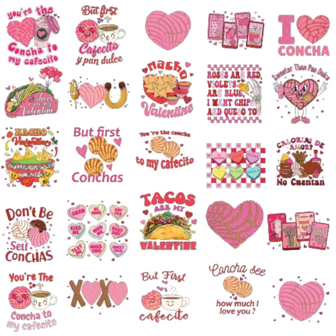 25 Mexican Valentine's Png Bundle, Concha Valentine's Png, Happy ...