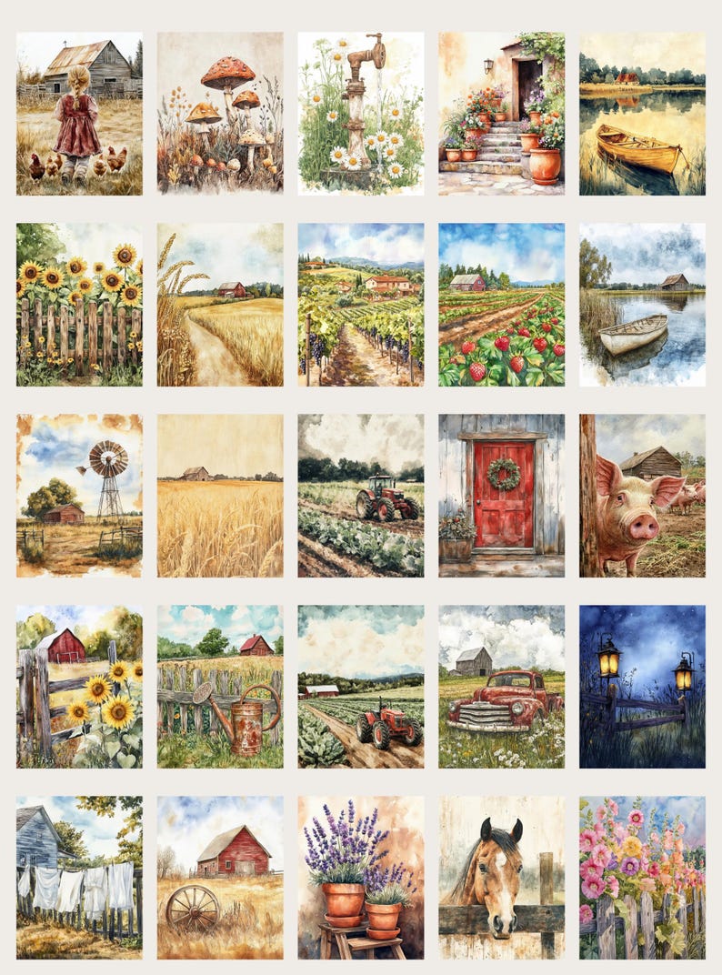 Farm Life: 50 Jpgs, 300 Dpi, 2550x3300, Commercial Use, Digital ...