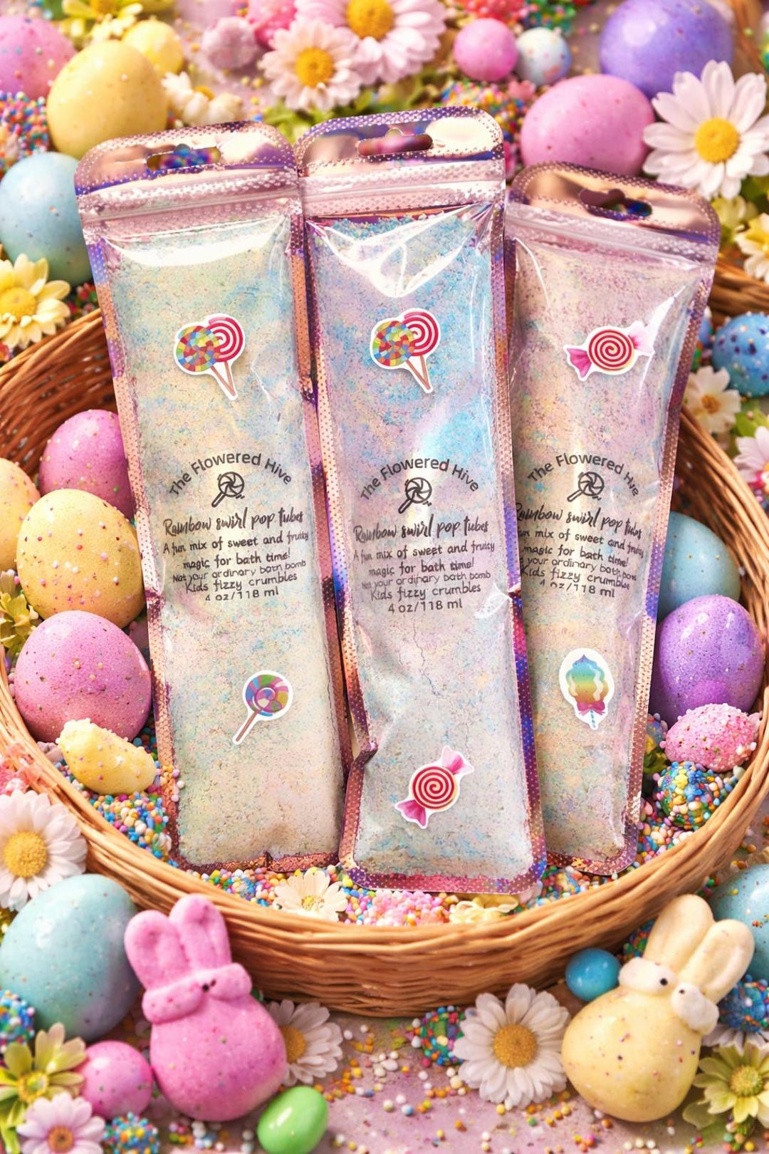 Bath Fizzy Rainbow Swirl Tubes for Bath Time Fun. - Etsy