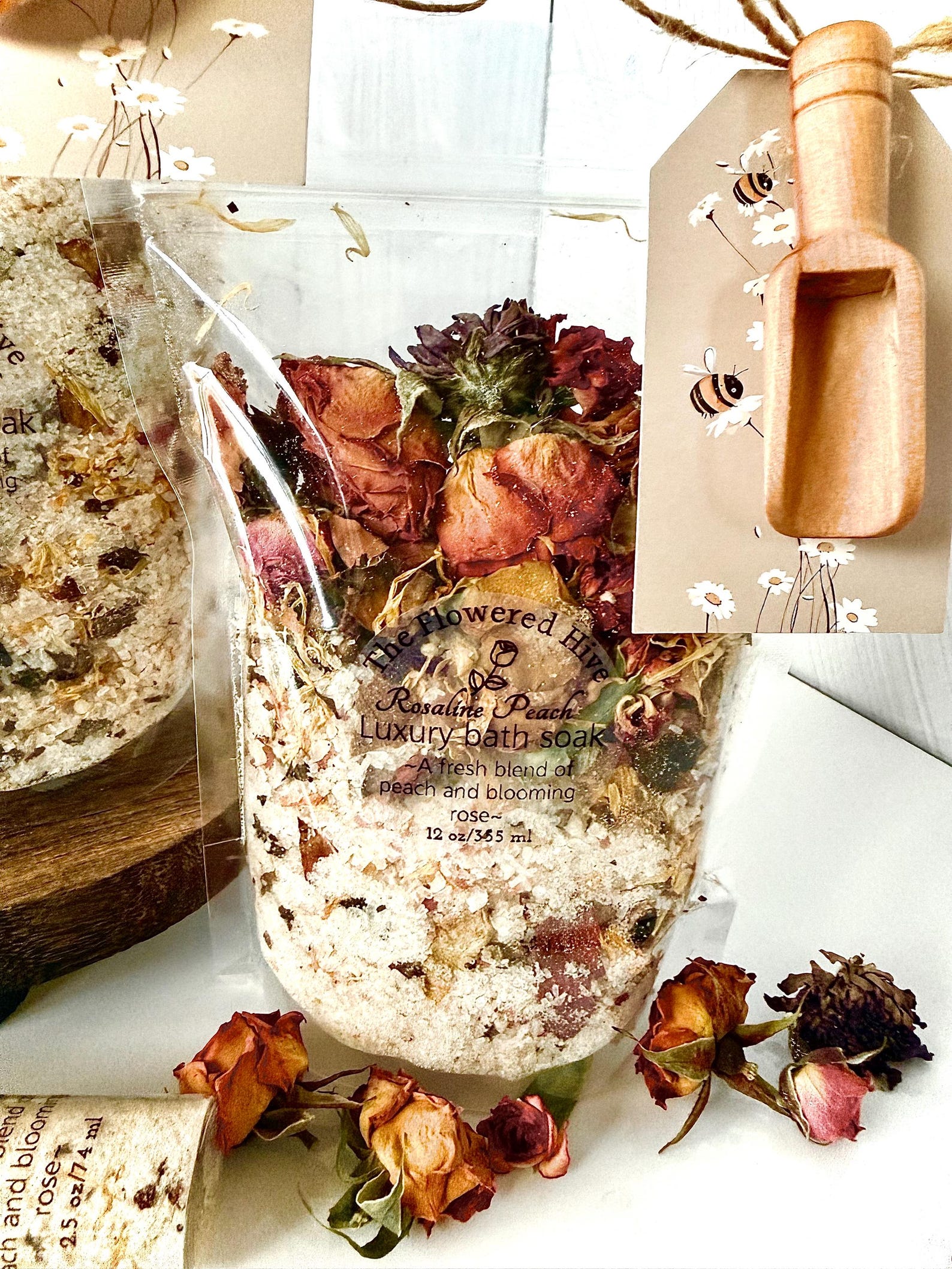 Limited Edition Rosaline Peach – Luxury Mineral Bath Soak - Etsy