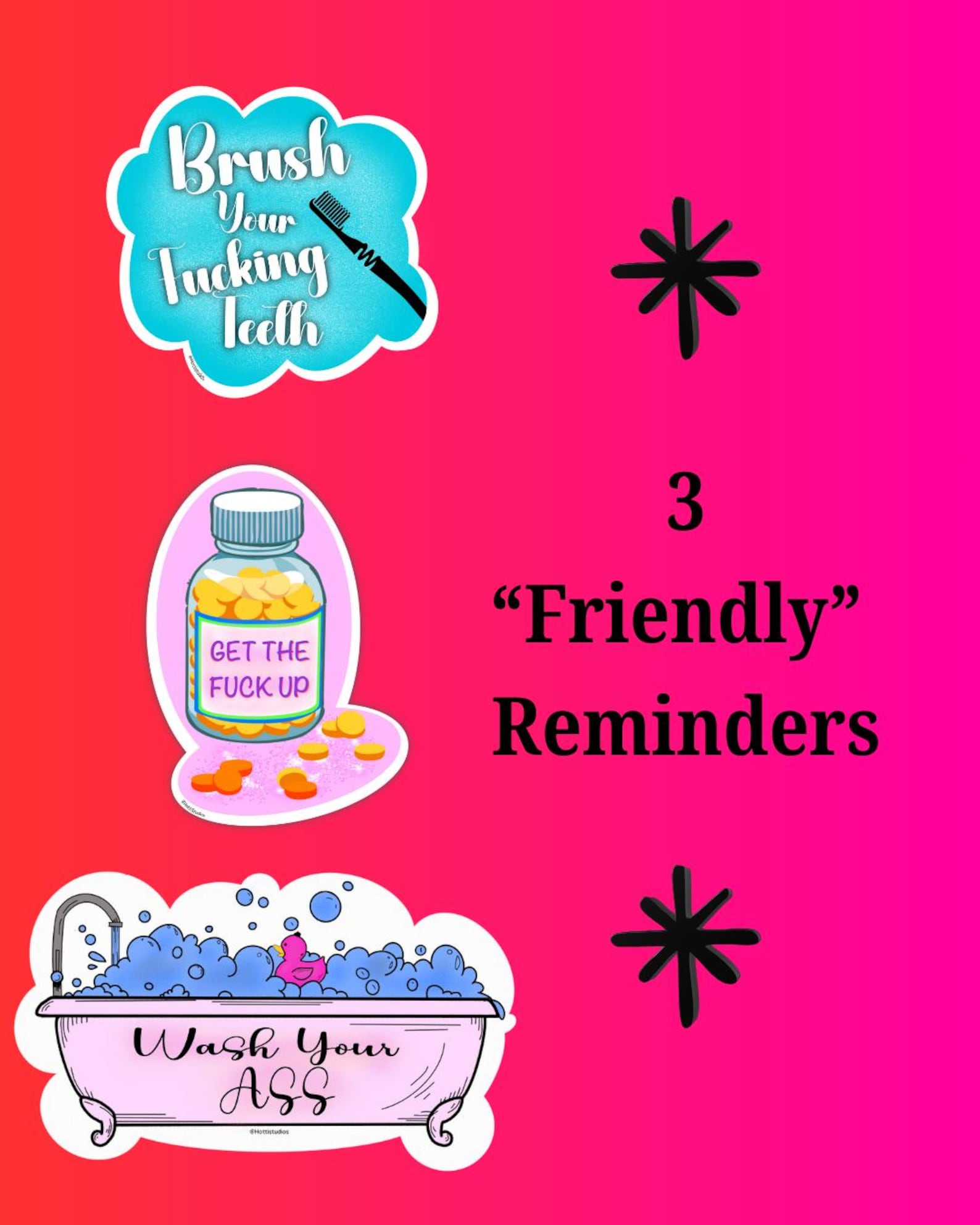 Adult Friendly Reminders Clip Art Pack | Digital Sticker Pack - Etsy
