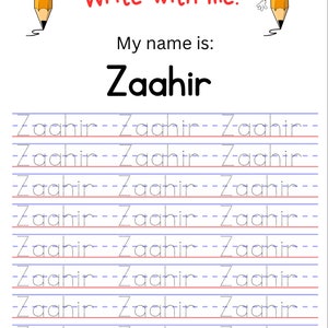 Custom Name Tracing Worksheet, Personalized, Printable, Handwriting ...