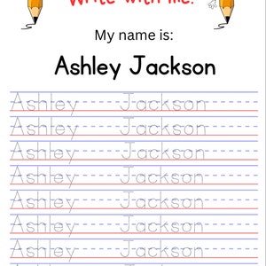 Custom Name Tracing Worksheet, Personalized, Printable, Handwriting ...