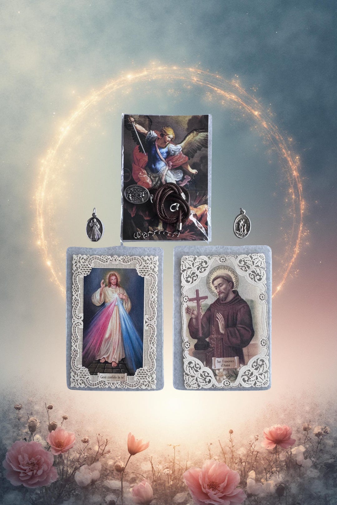 St Michael Archangel Protection Gift Box | Italian Lace Holy Cards With ...