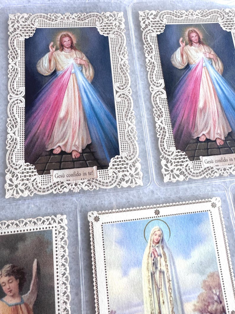Italian Lace Holy Cards Set of 5 | Divine Mercy, Guardian Angel ...