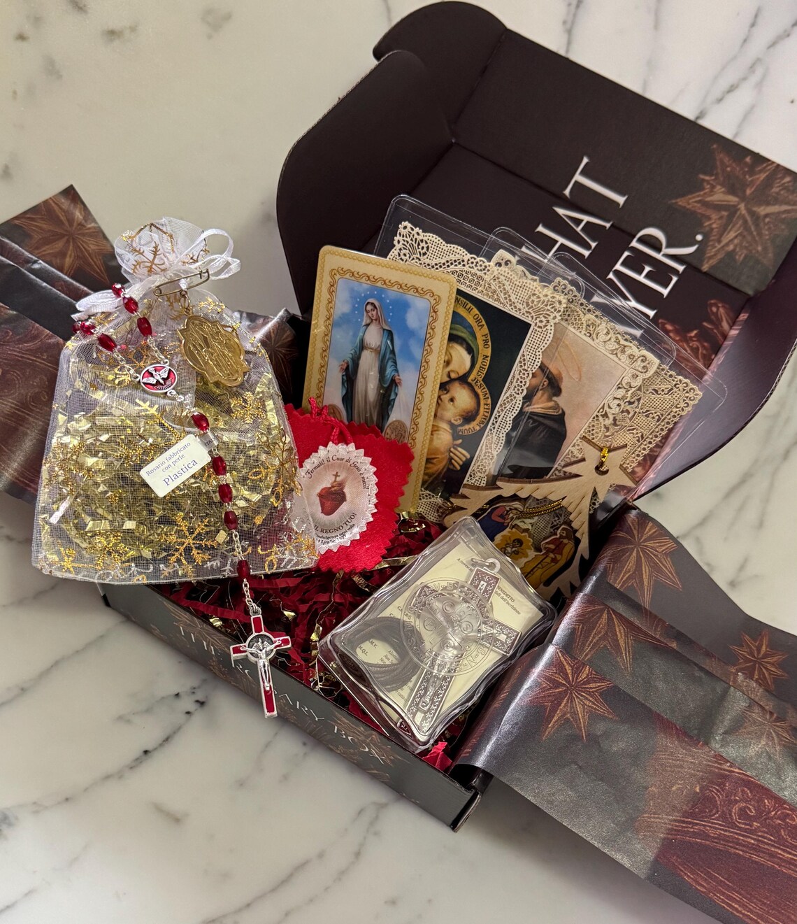 Red Holy Spirit Rosary Christmas Gift Box Eco-plastic | Italian ...