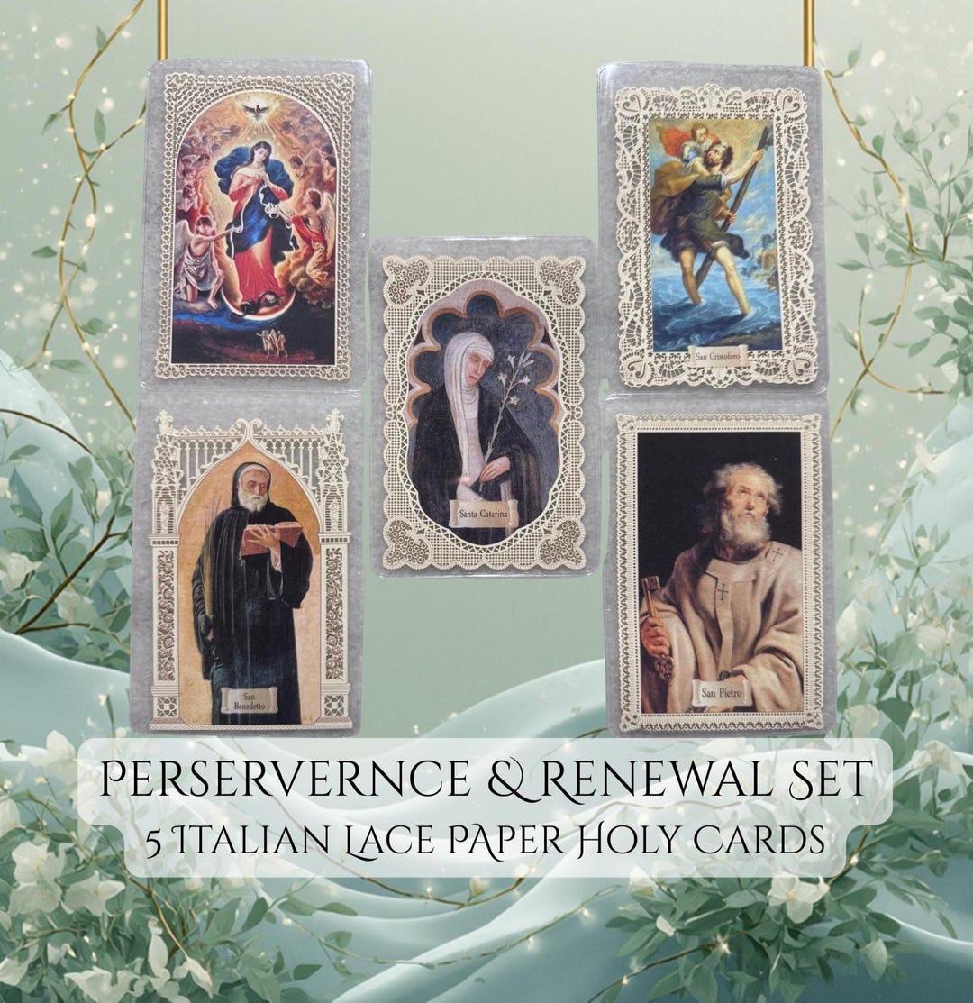 Italian Lace Holy Cards Set of 5 | Perseverance & Renewal Saints ...