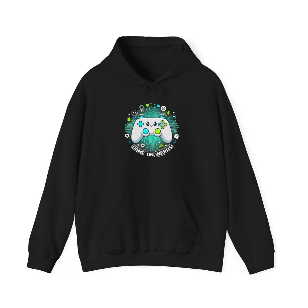 Cute Game Controller Hoodie | Gamer Tech, Pixel Monospace Accent - Etsy
